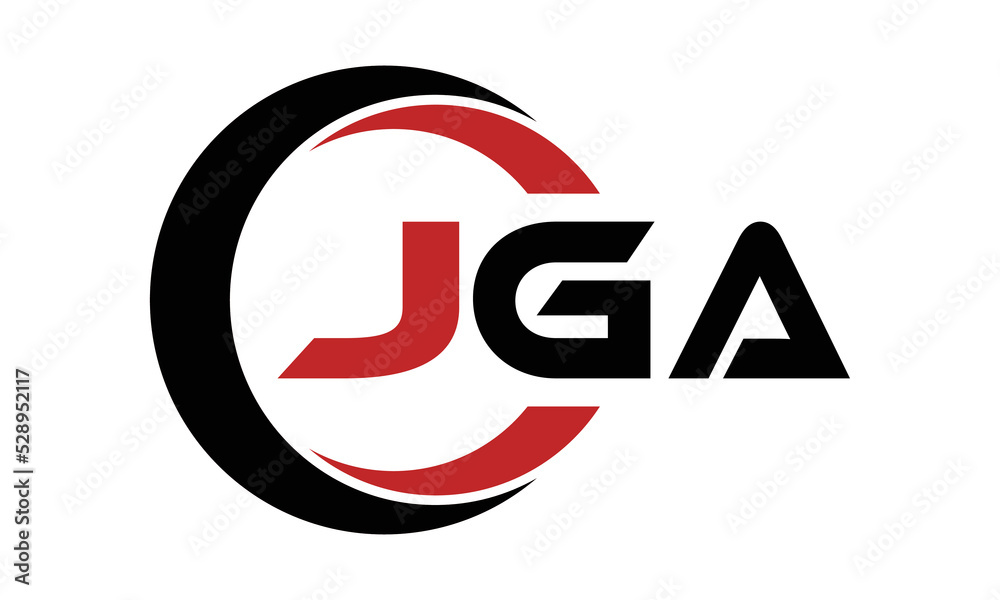 JGA three letter swoosh logo design vector template | monogram logo | abstract logo | wordmark ...