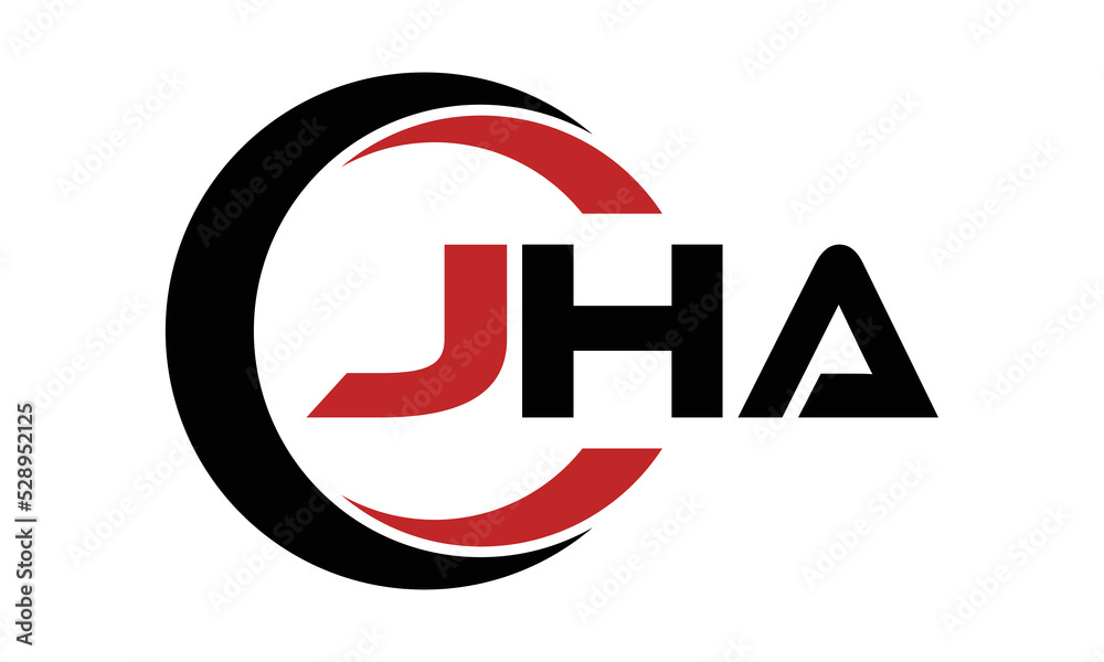 JHA three letter swoosh logo design vector template | monogram logo ...