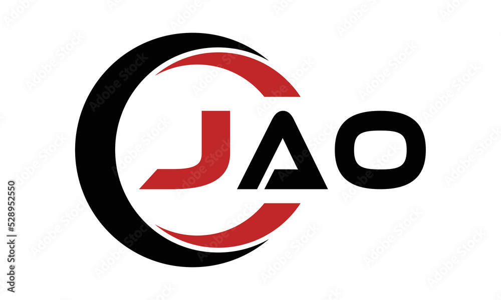 JAO three letter swoosh logo design vector template | monogram logo ...