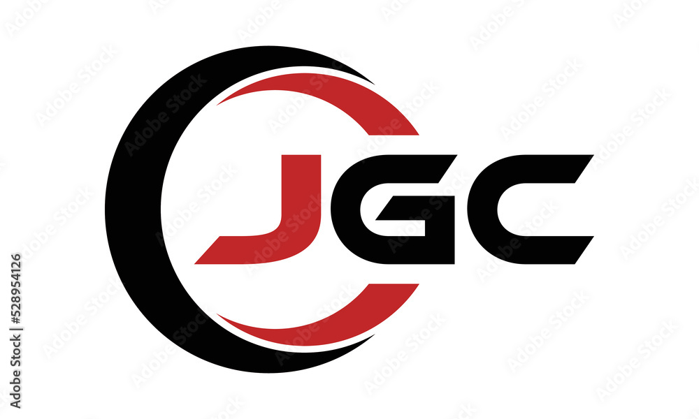 JGC three letter swoosh logo design vector template | monogram logo ...