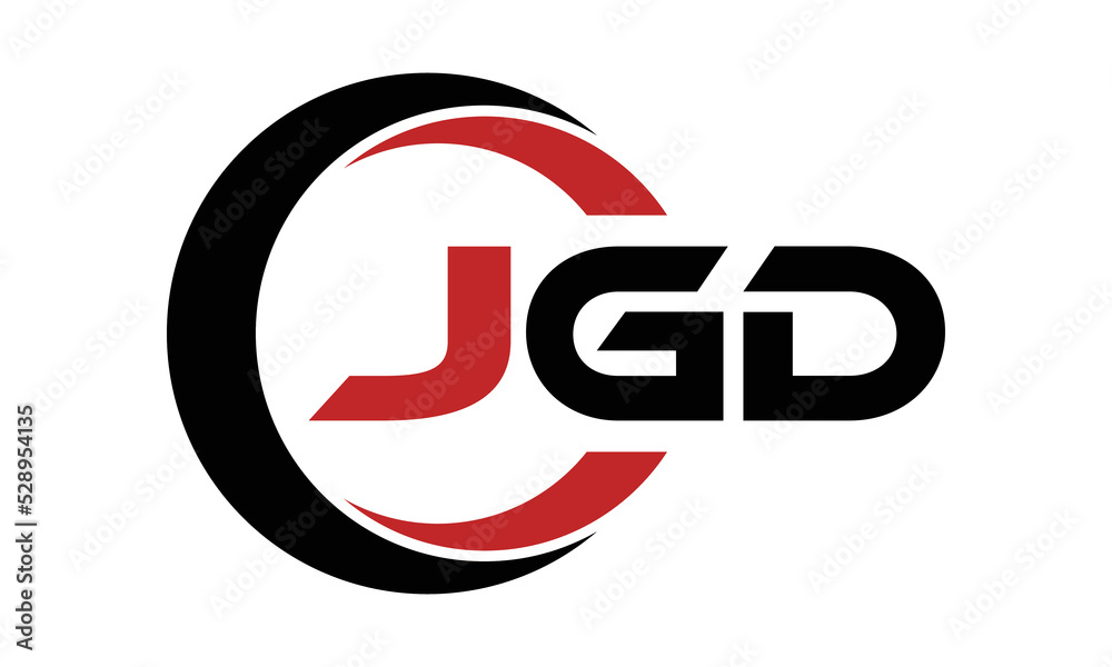 JGD three letter swoosh logo design vector template | monogram logo ...