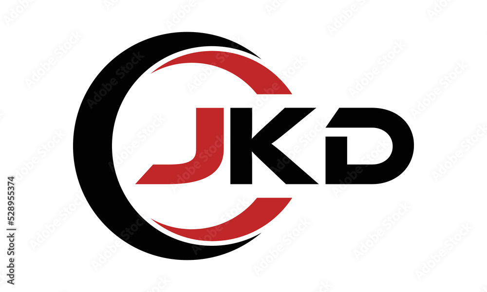 JKD three letter swoosh logo design vector template | monogram logo ...