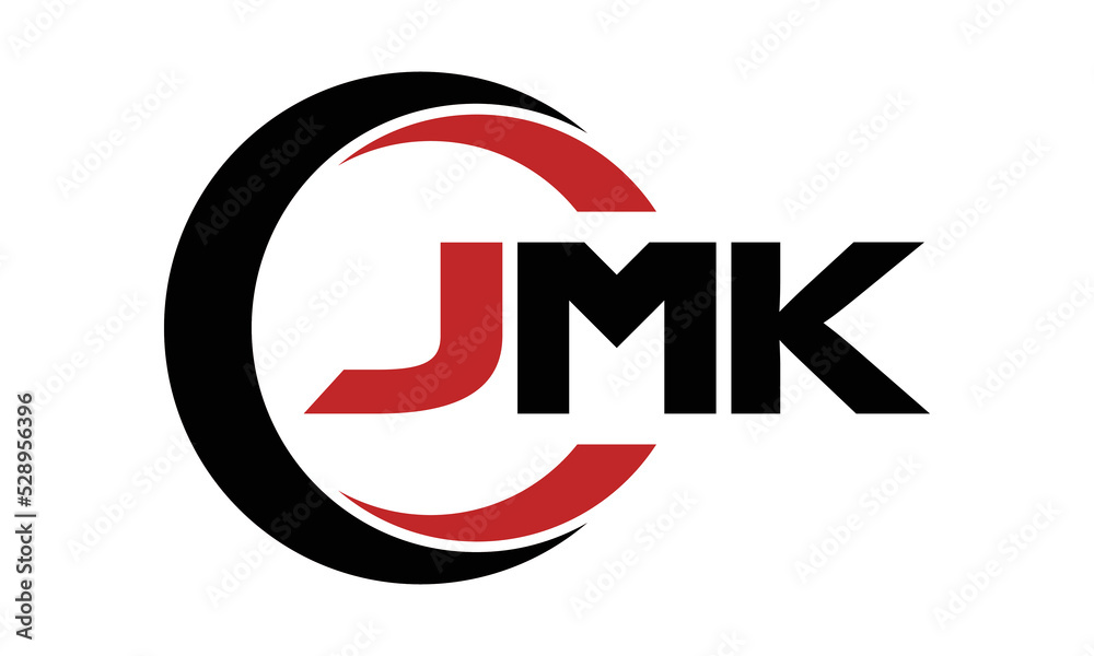 JMK three letter swoosh logo design vector template | monogram logo ...