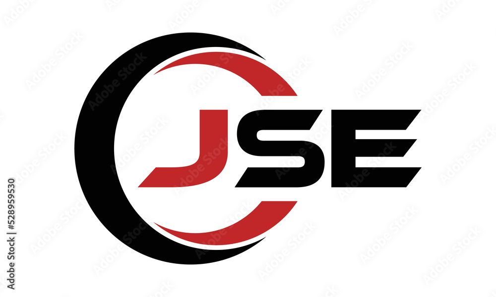 JSE three letter swoosh logo design vector template | monogram logo ...