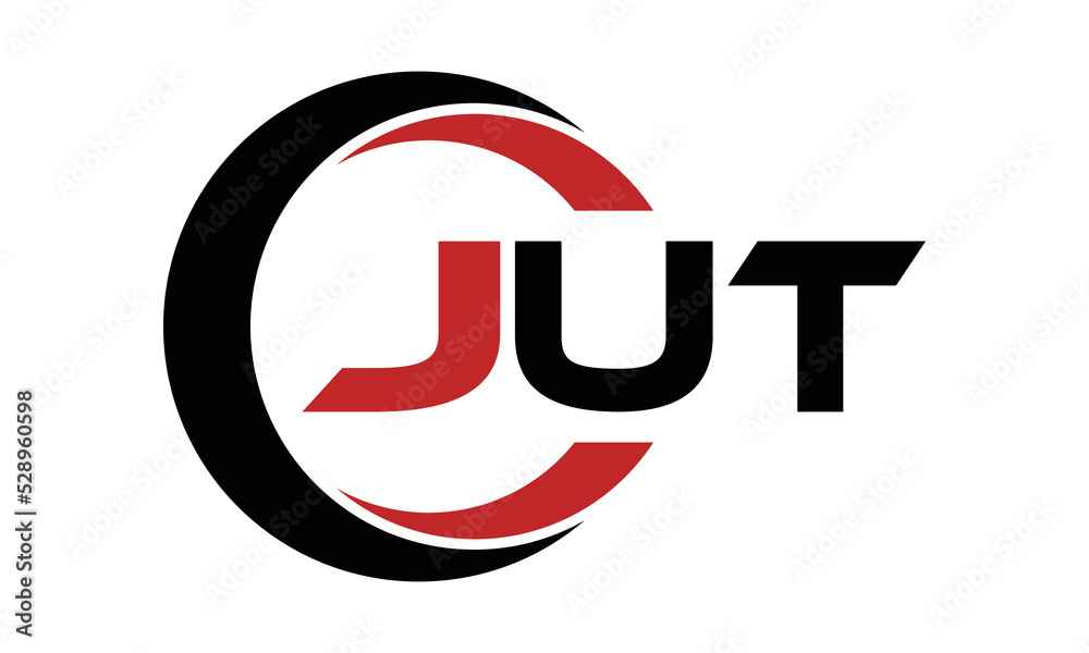 Vecteur Stock JUT three letter swoosh logo design vector template ...