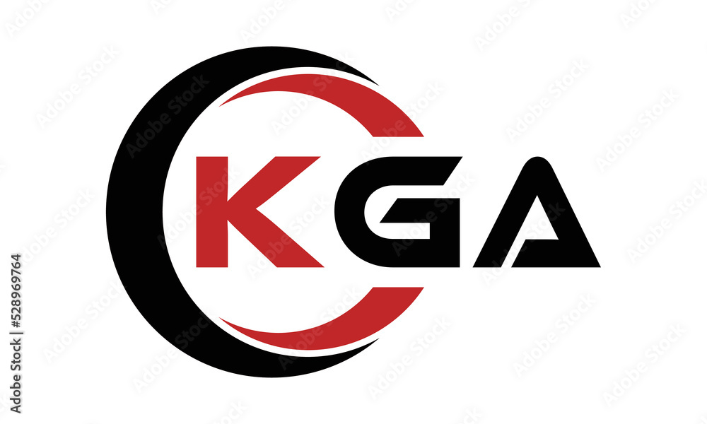 KGA three letter swoosh logo design vector template | monogram logo ...