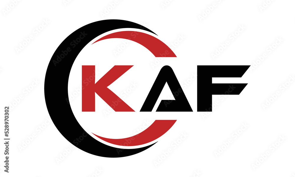 KAF three letter swoosh logo design vector template | monogram logo ...
