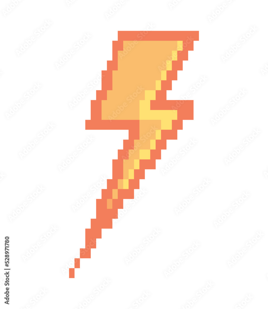 lightning pixel art Stock Vector | Adobe Stock