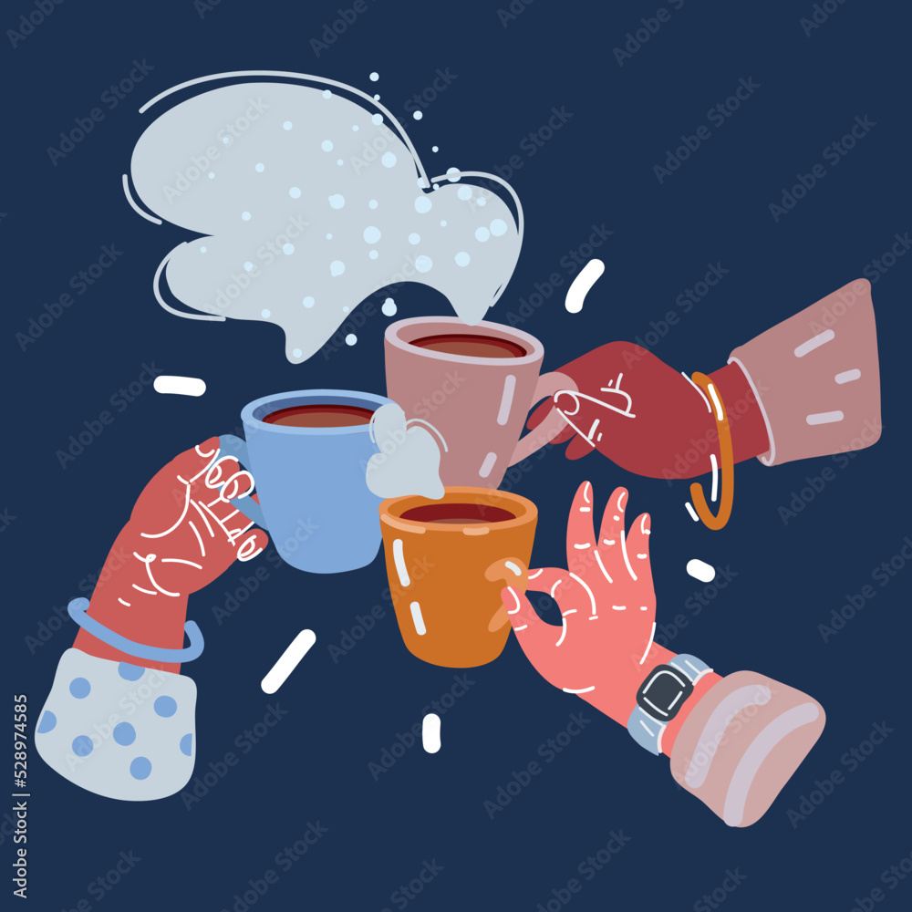 Cartoon vector illustration of Tea time concept. Coffee, rest after ...