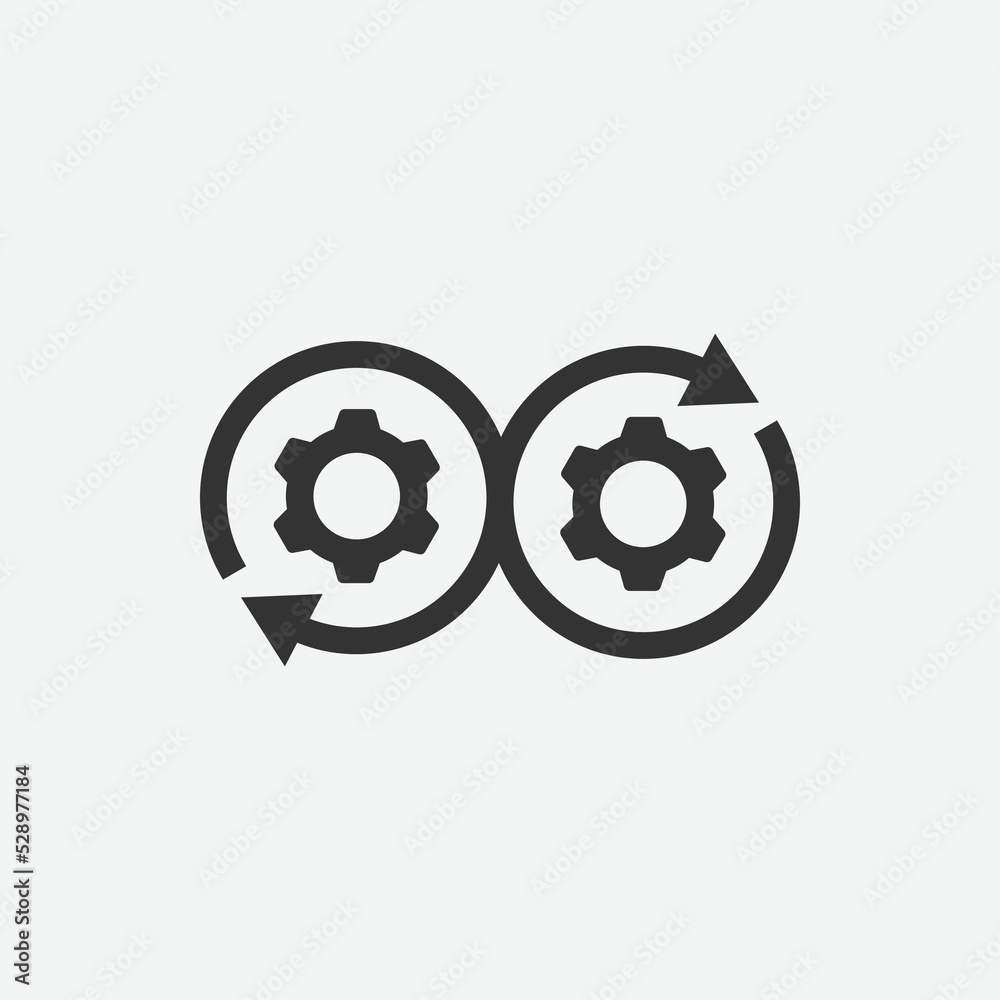 Devops icon. Development icon vector. Devops vector illustration on ...