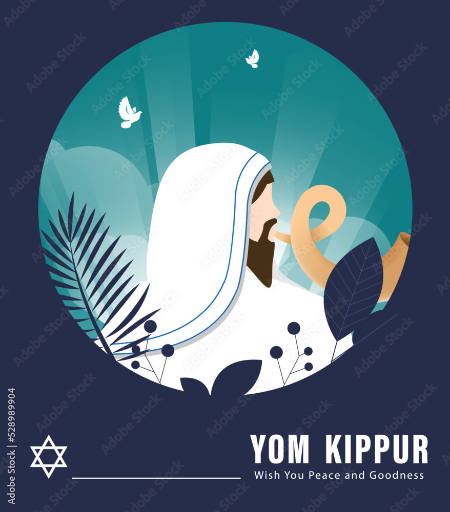 Yom Kippur Template Vector Illustration. Jewish Holiday Decorative ...