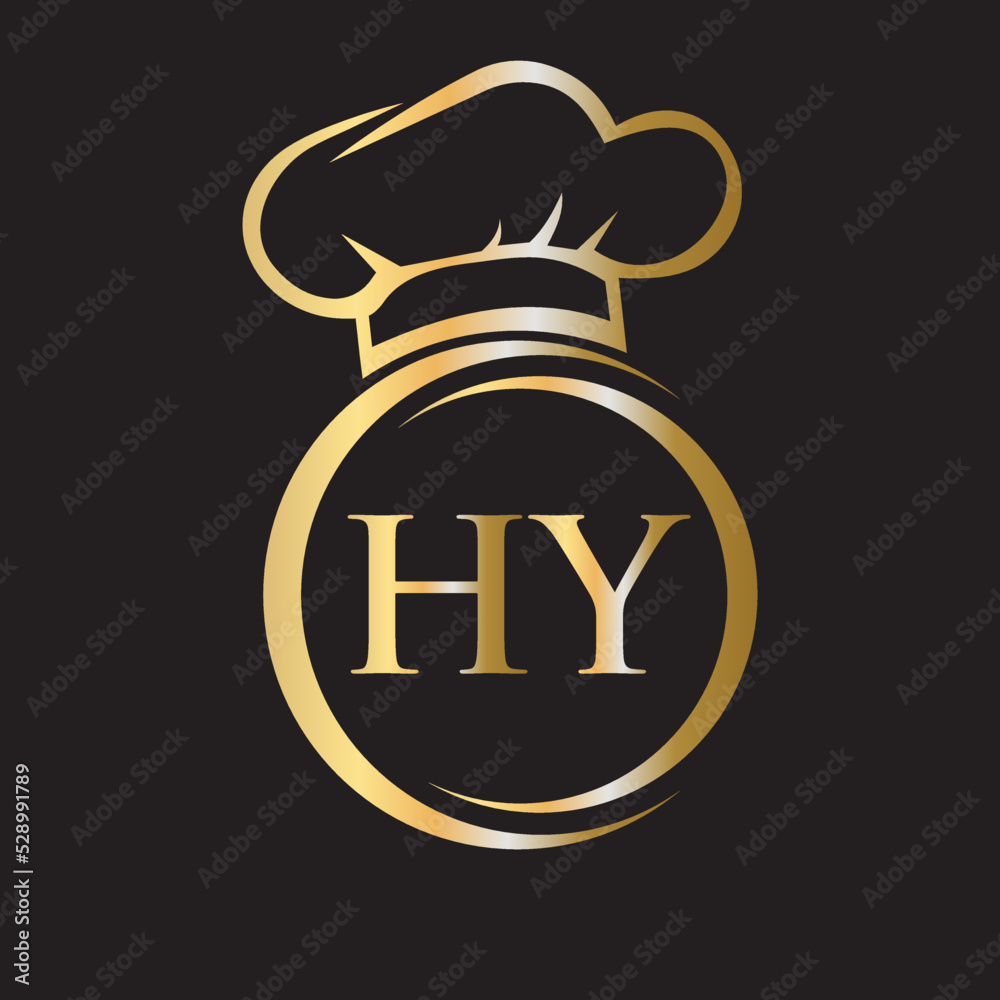 Initial Letter HY Restaurant Logo Template. Restaurant Logo Concept ...