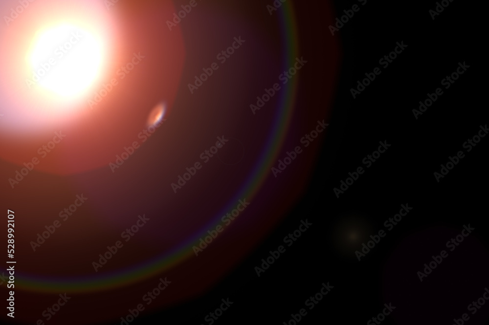 lens effects for overlay designs or screen blending mode. Abstract sun ...