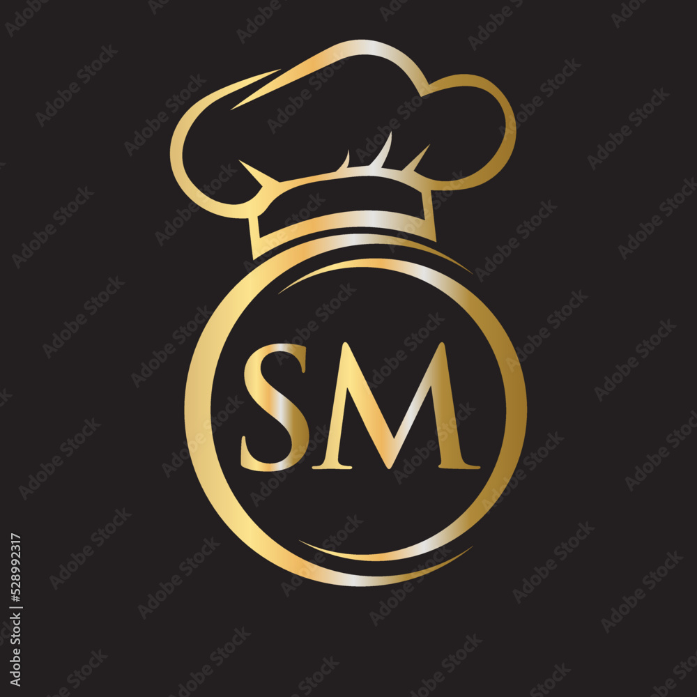 Initial Letter SM Restaurant Logo Template. Restaurant Logo Concept ...