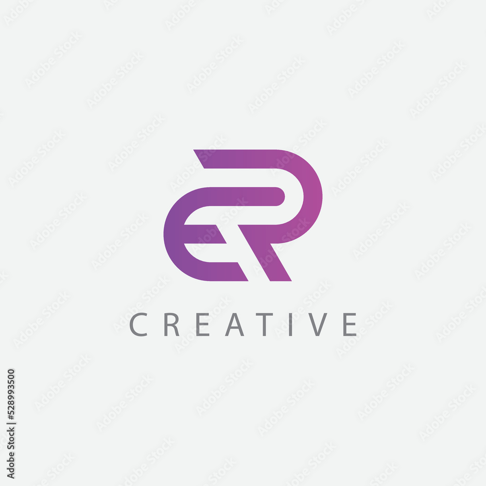 Alphabet ER initials modern monogram letter text logo design Stock ...