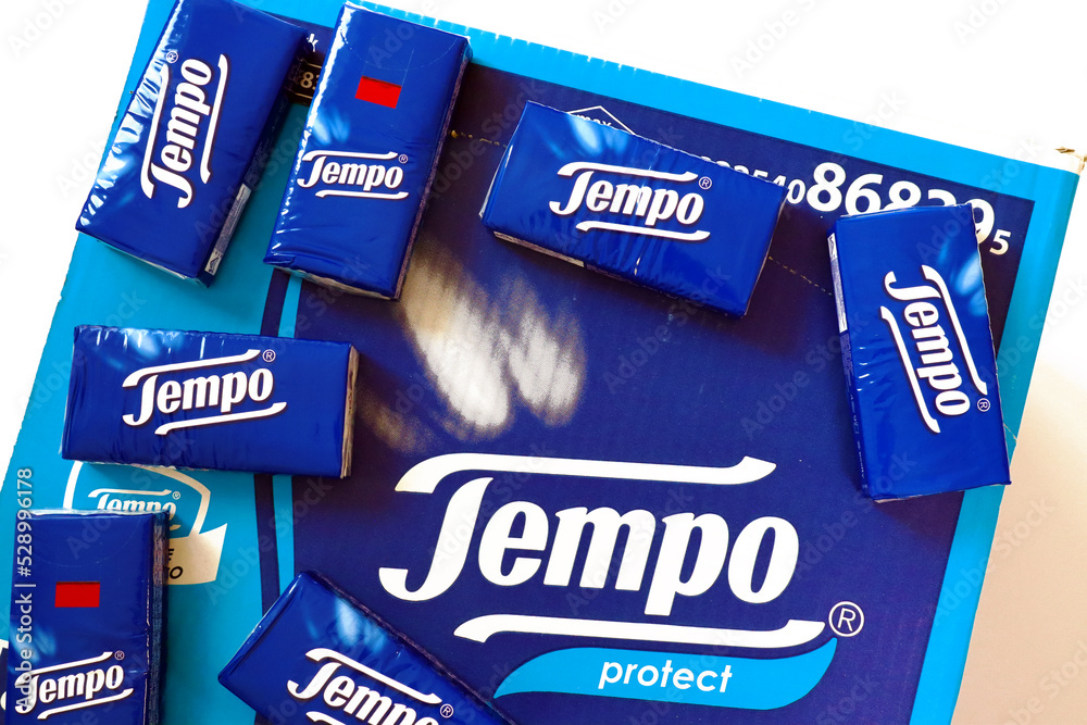 Italy – September 7, 2022: TEMPO Handkerchiefs Tissues. Tempo is a ...