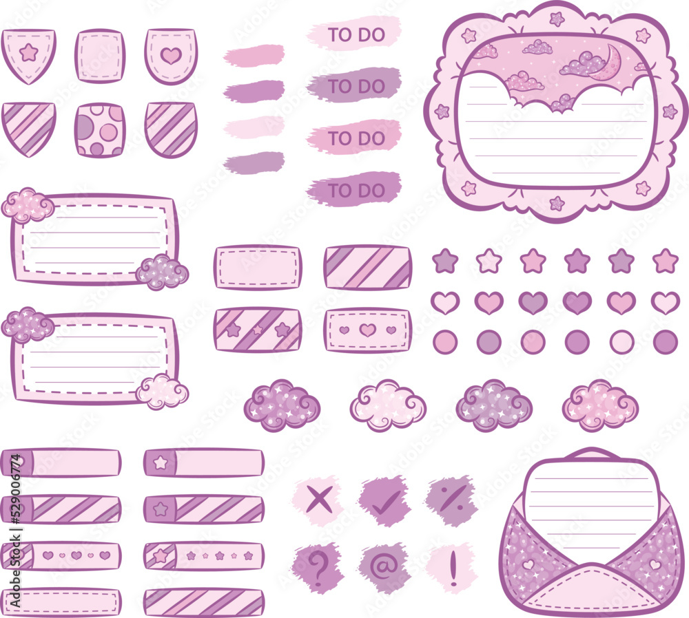 collection of digital printable frame notes with planners sticker and ...