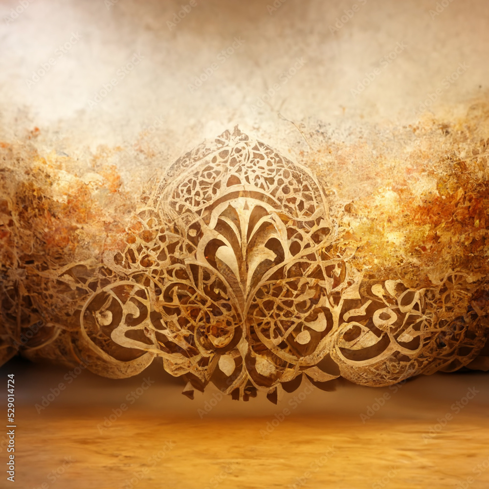 arabic islamic calligraphy ornament on the wall Stock Illustration ...