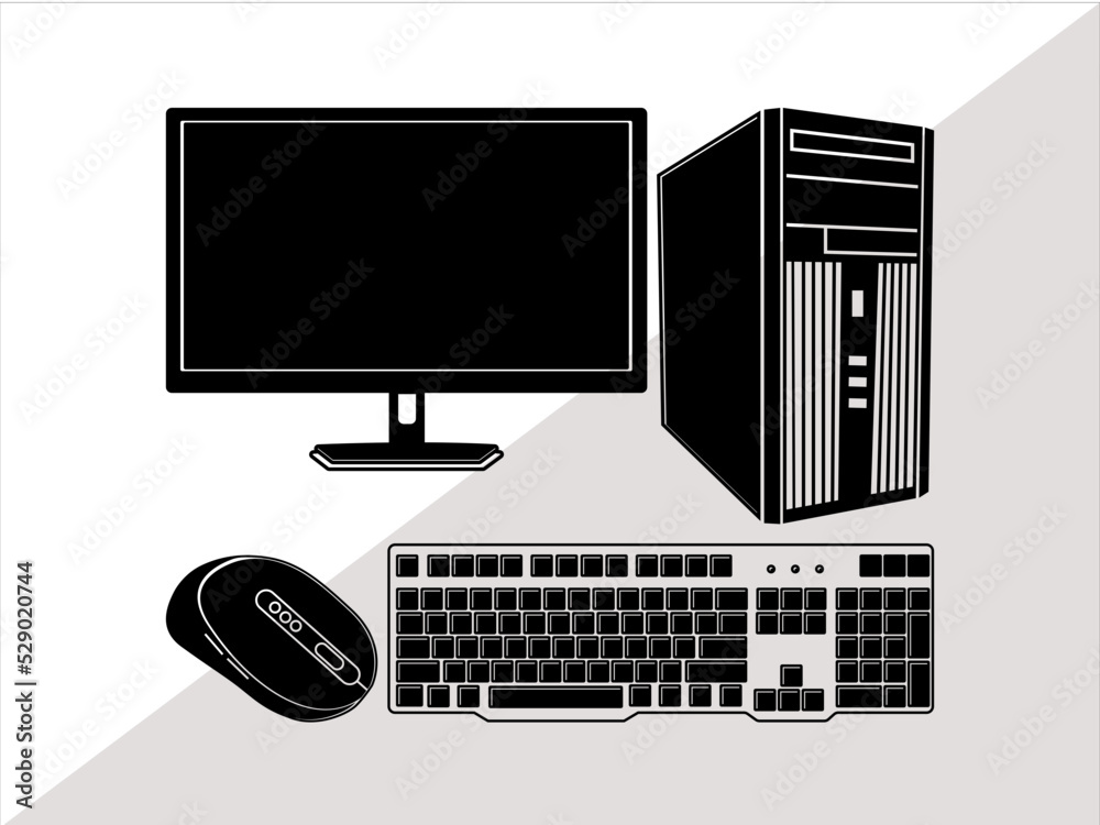 Computer SVG, Keyboard Vector, Computer Clipart, Computer Cricut ...
