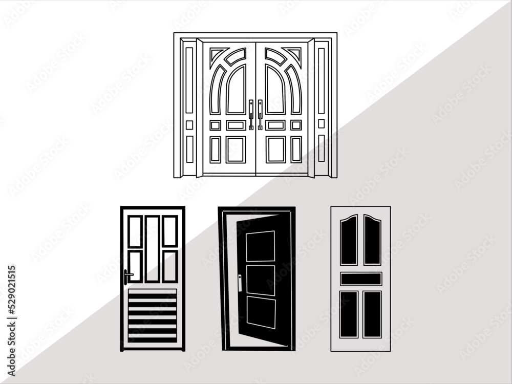 Door SVG, Door Vector, Silhouette, Cricut file, Clipart, Cuttable ...