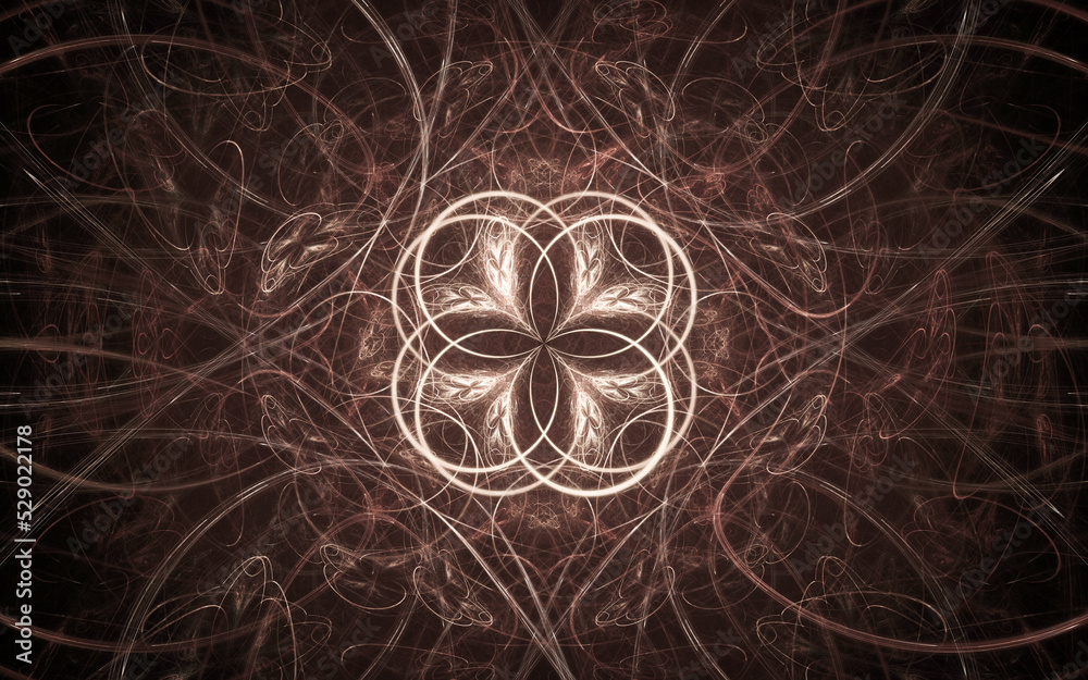 abstract illustration of a computer generated fantastic flower of ...