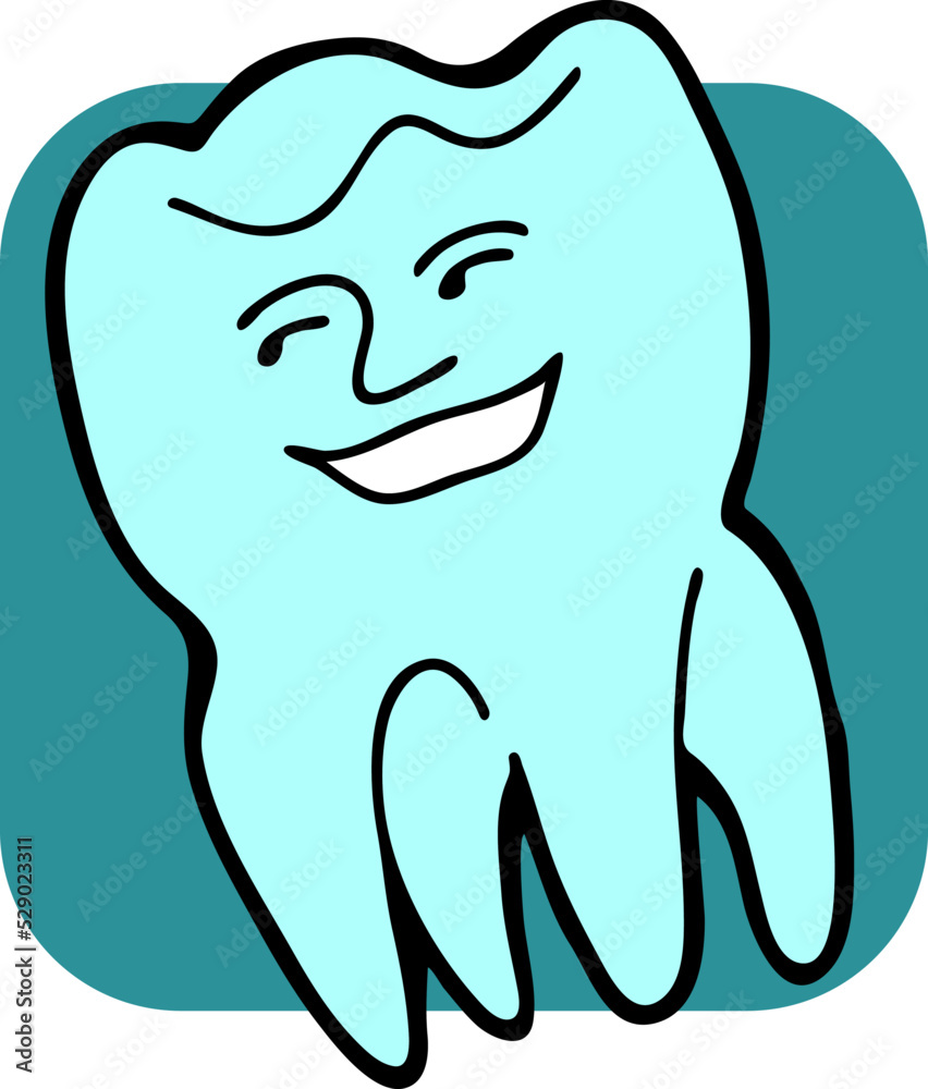 Root tooth cartoon character with problem and solution. Dental care for ...