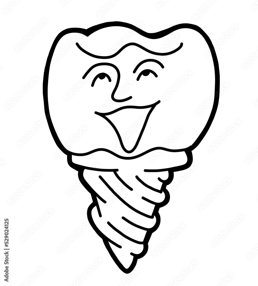 Root tooth cartoon character with problem and solution. Dental care for ...