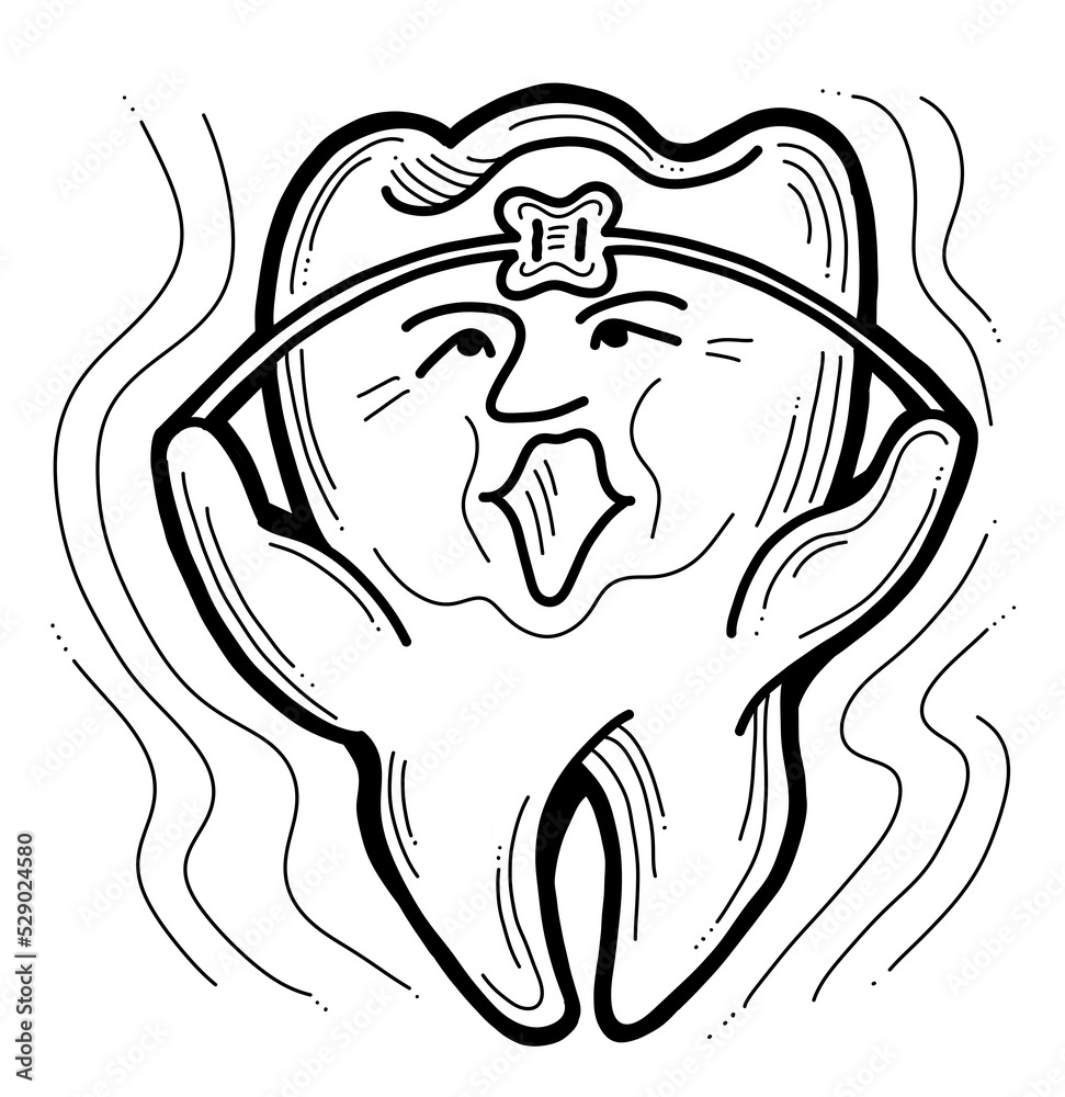 Root tooth cartoon character with problem and solution. Dental care for ...