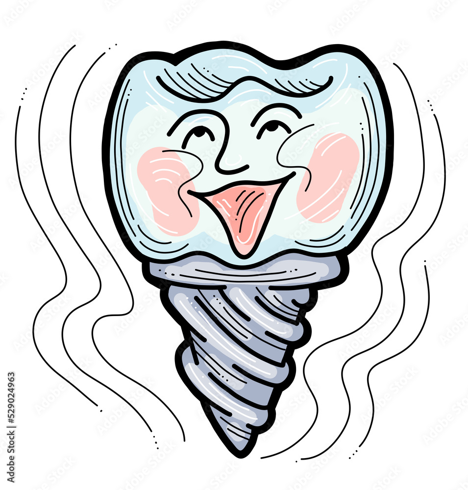 Root tooth cartoon character with problem and solution. Dental care for ...