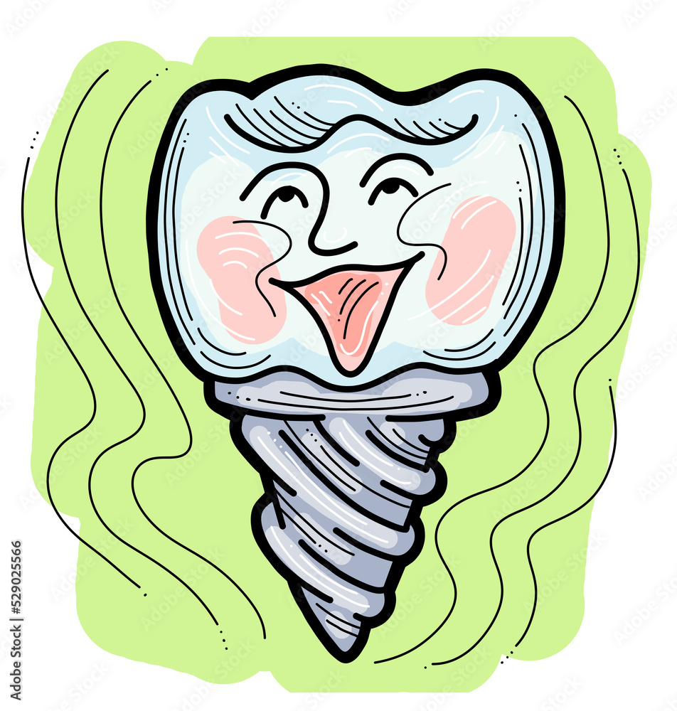 Root tooth cartoon character with problem and solution. Dental care for ...