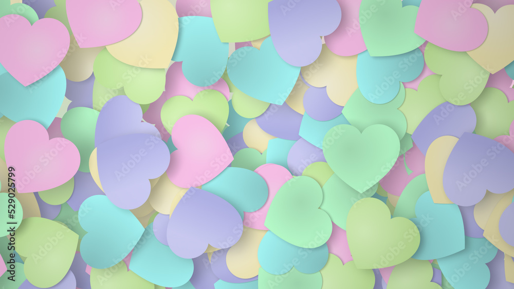 Gentle colored hearts pastel background I love you Pastel colored ...