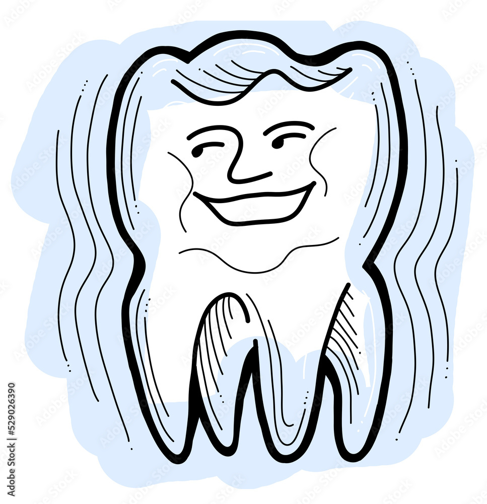 Root tooth cartoon character with problem and solution. Dental care for ...