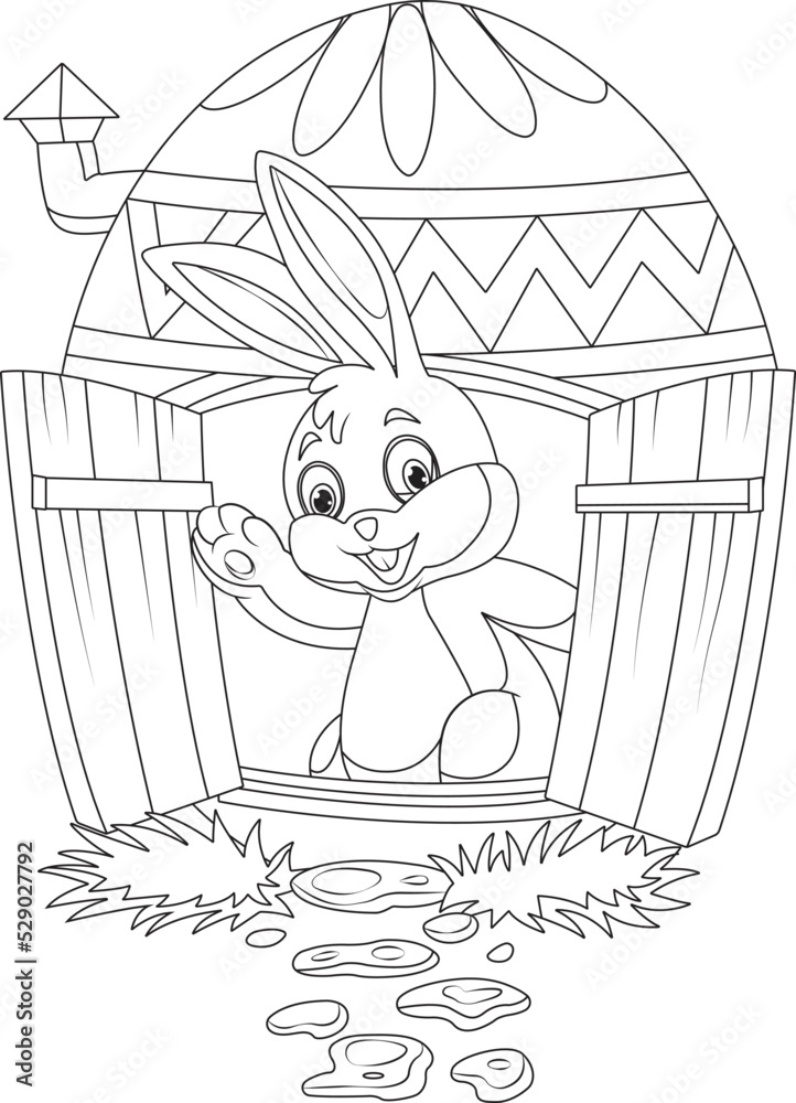 funny Easter coloring page and book illustration for kids Stock Vector ...