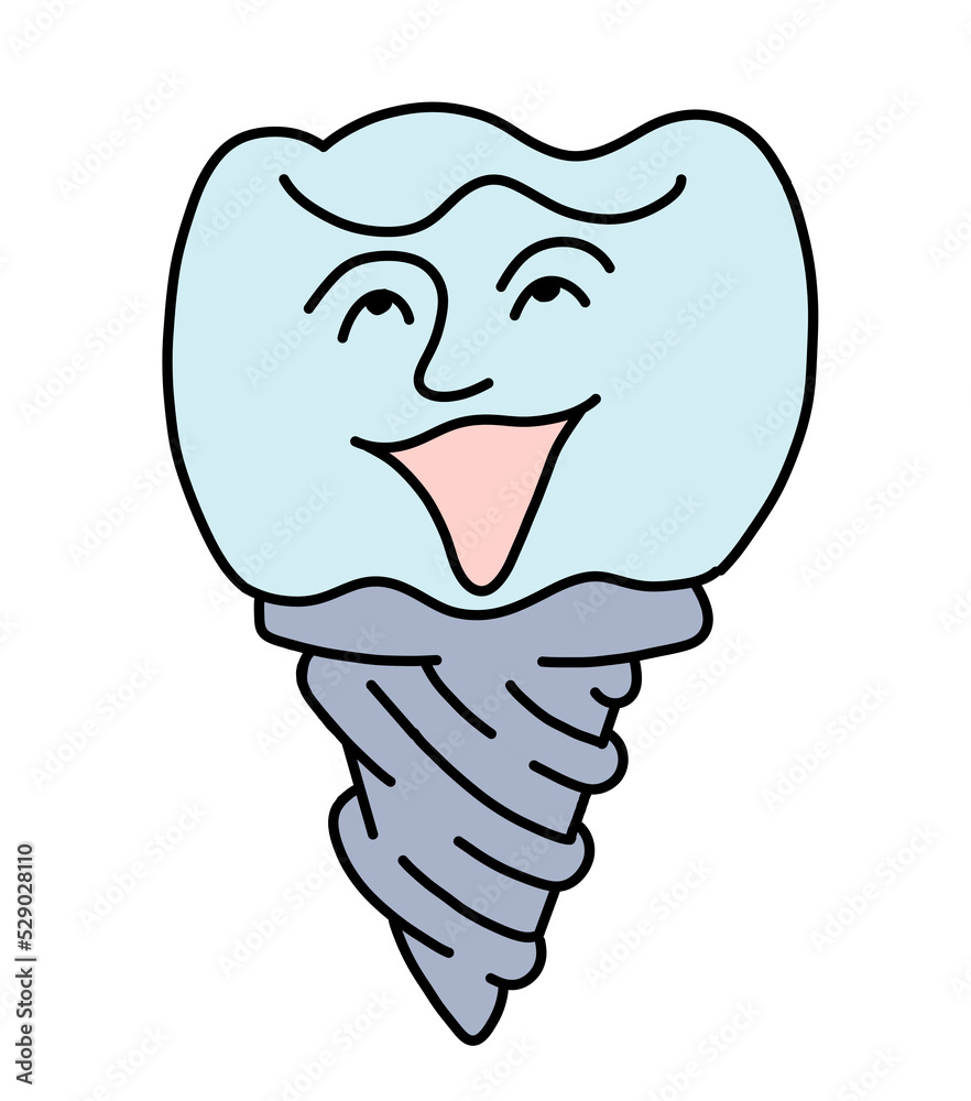 Root tooth cartoon character with problem and solution. Dental care for ...