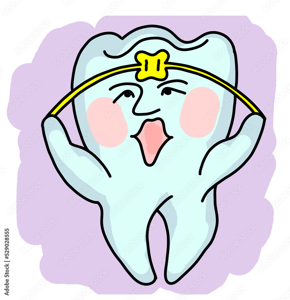 Root tooth cartoon character with problem and solution. Dental care for ...