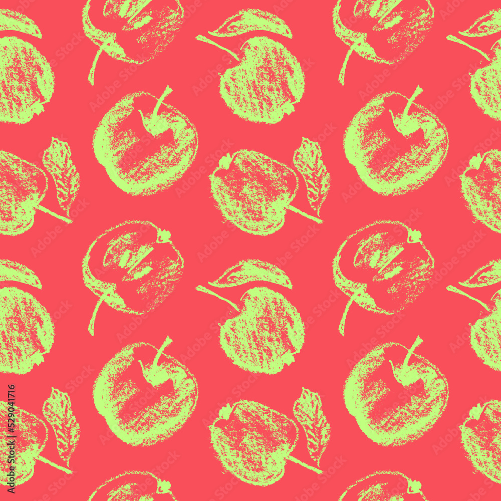 Multicolored apples seamless pattern. Vector color apple background ...