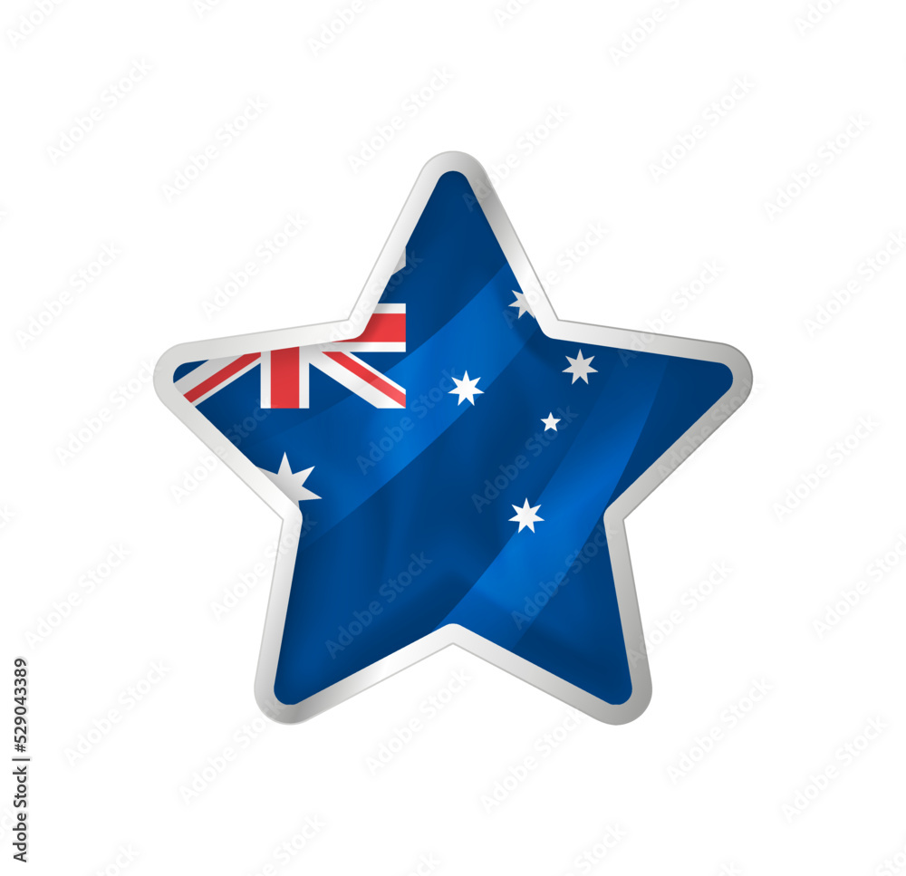 Australia flag in star. Button star and flag template. Easy editing and ...
