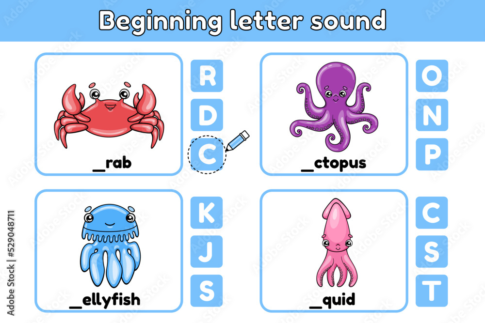Educational game Find the missing letter for children. Worksheet for ...