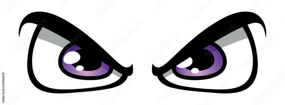 Evil cartoon eyes vector graphic angry comic emotion car decal funny ...