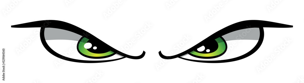 Angry cartoon eyes vector graphic evil comic emotion car decal funny ...