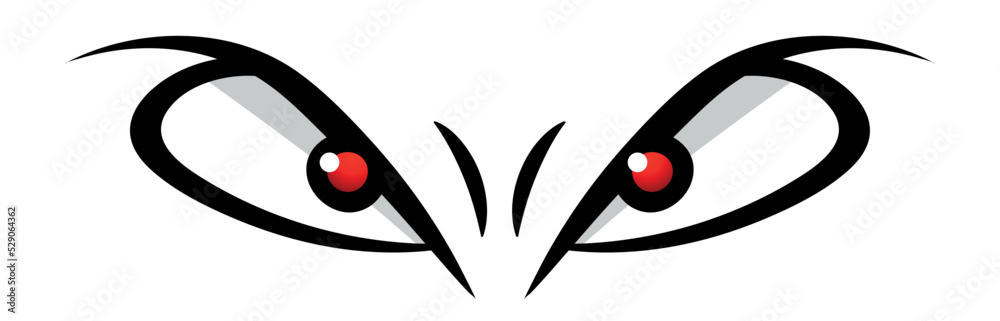 Cartoon red eyes evil angry emotion vector graphic Stock Vector | Adobe ...