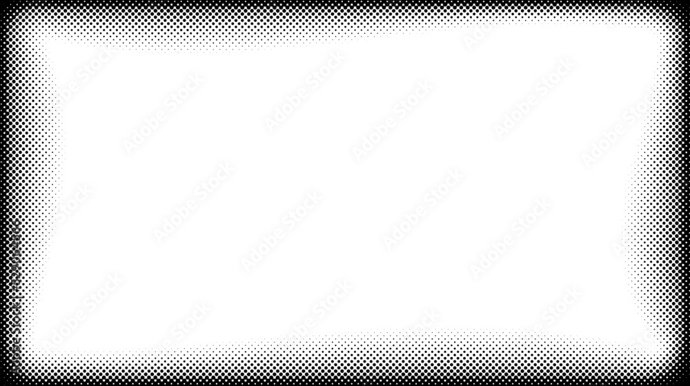 Halftone frame. Comic style divider. Pop art faded frame. Grunge ...
