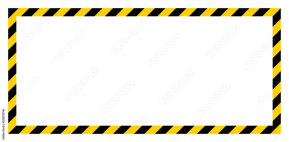 Blank Warning Sign. Black yellow stripped lines rectangle. Hazard ...