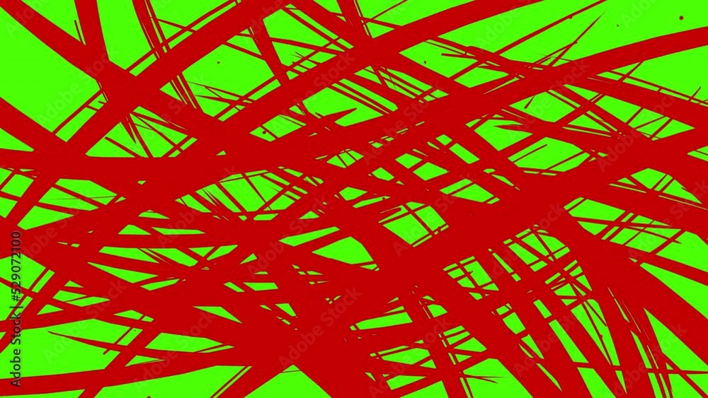 Animation of red Claws stripes on a green screen. Cartoon damage from a ...
