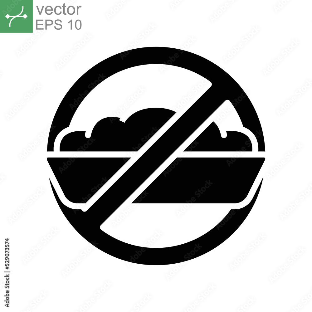 Eating Food warning in islamic ramadan fasting month icon. No food ...
