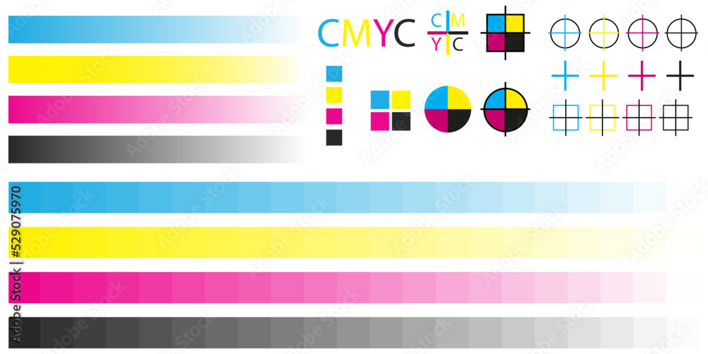 cmyk palette on halftone. Vector illustration. stock image. Stock ...