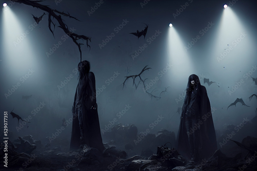 Dark vampire character design, detailed horror painting Stock ...