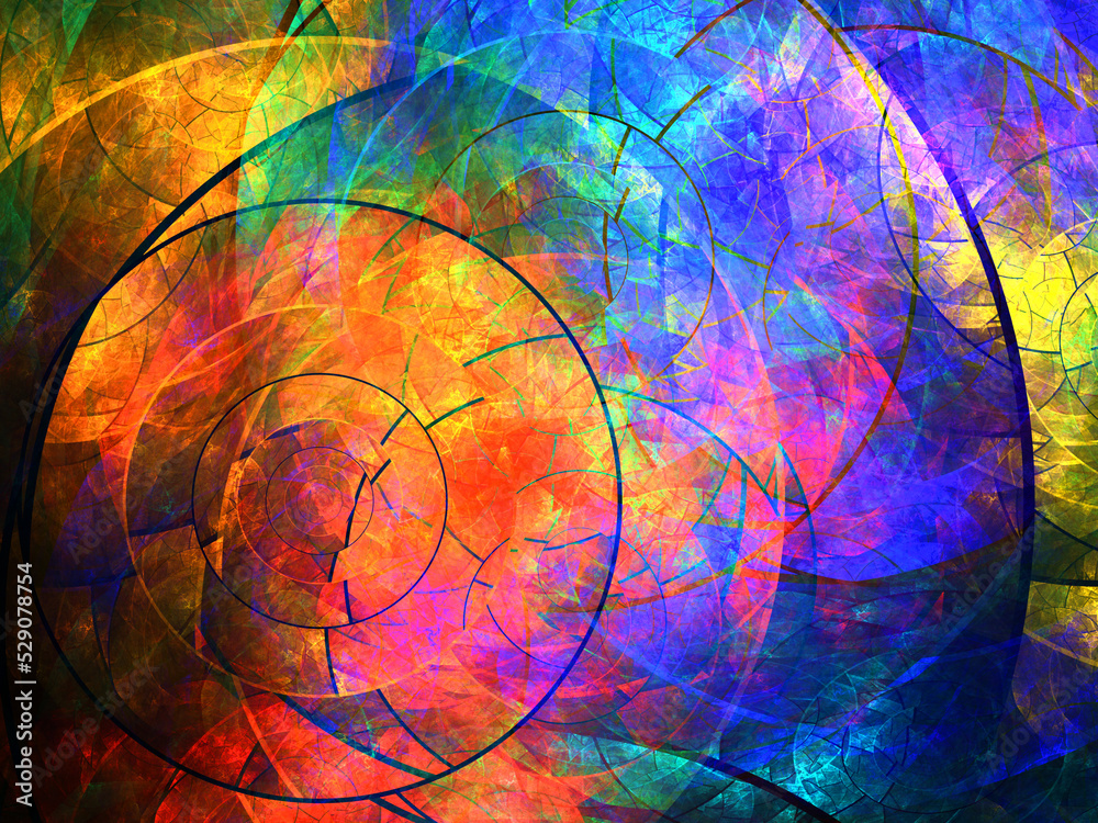 Creación de arte geométrico digital compuesto de círculos concéntricos ...