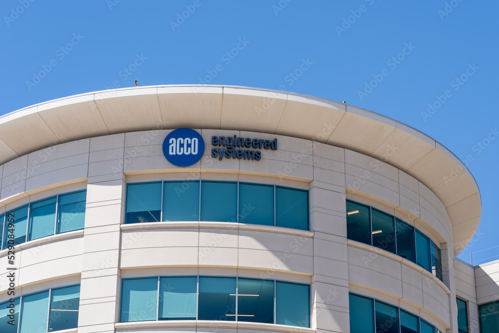 Pasadena, California, USA - July 7, 2022: ACCO Engineered Systems sign ...