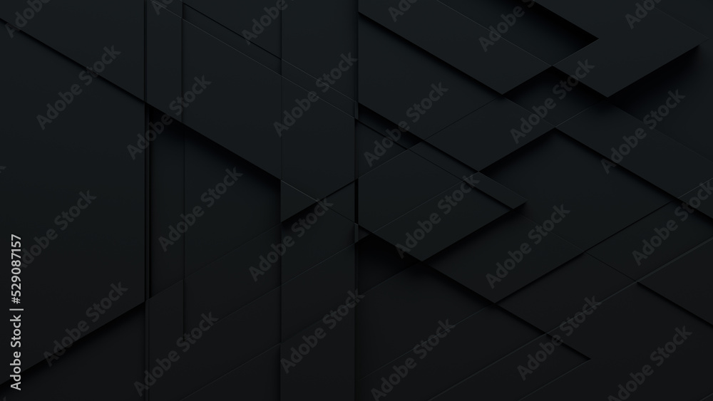 Black, Tech Background with a Geometric 3D Structure. Dark, Minimal ...